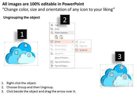 1 Cloud Computing Icons Within Each For Public Private Or Hybrid Computing Ppt Slides