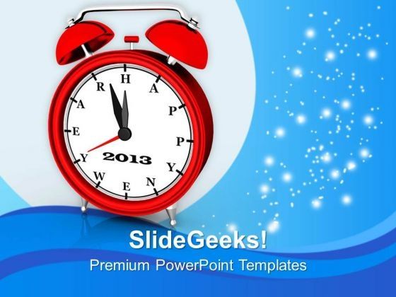 3d Clock Wishing New Year PowerPoint Templates Ppt Backgrounds For Slides 1