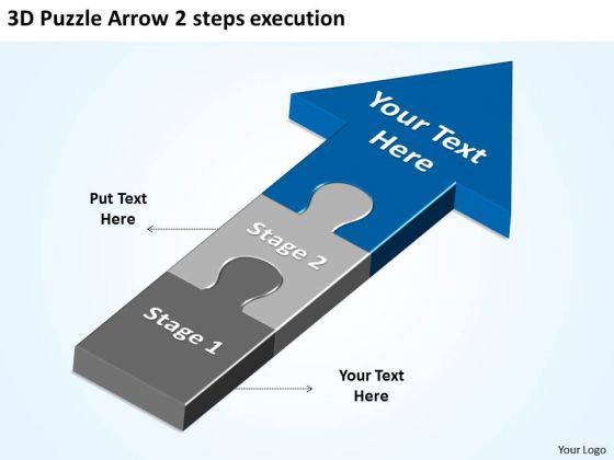 3d Puzzle Arrow 2 Steps Execution Ppt Write Business Plan PowerPoint ...