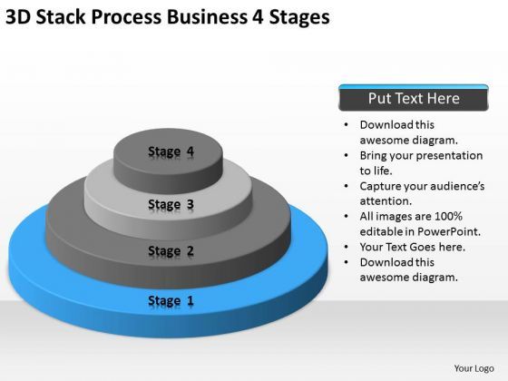 3d Stack Process Business 4 Stages Ppt Plans Online PowerPoint Slides