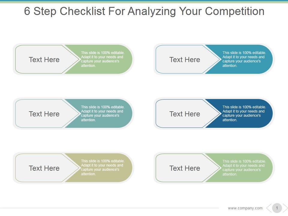6 Step Checklist For Analyzing Your Competition Ppt PowerPoint Presentation