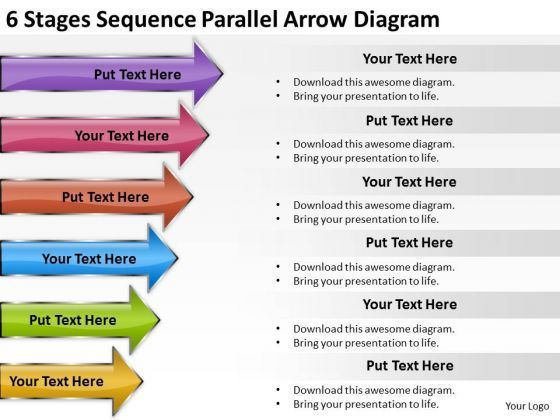 6 Stages Sequence Parallel Arrow Diagram Palo Alto Business Plan PowerPoint Slides