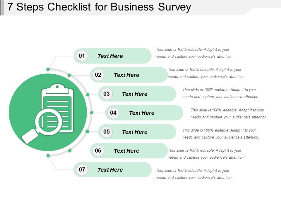 7 Steps Checklist For Business Survey Ppt PowerPoint Presentation ...