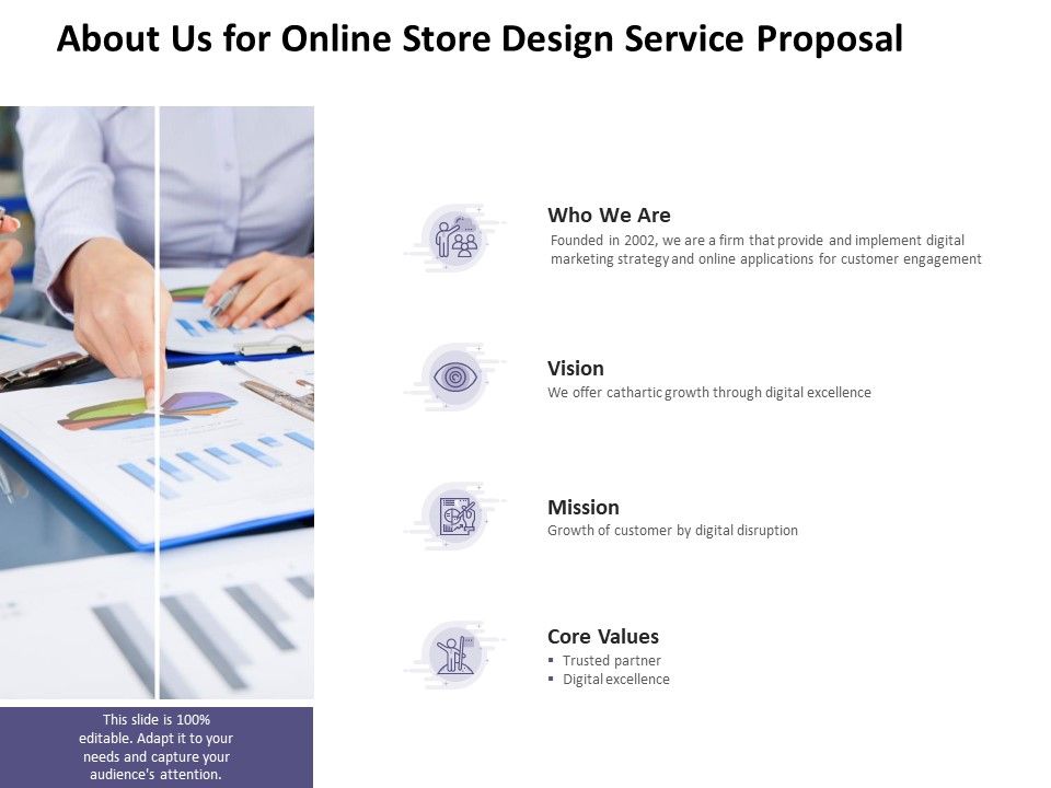 About Us For Online Store Design Service Proposal Ppt Powerpoint Presentation Ideas Smartart