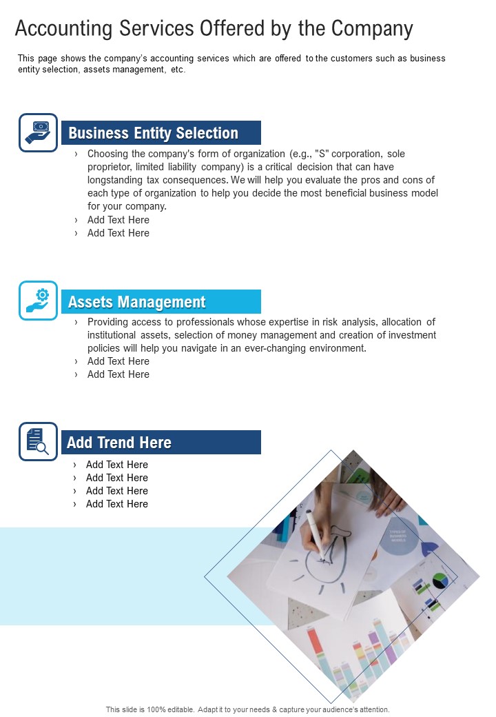 Accounting Services Offered By The Company One Pager Documents