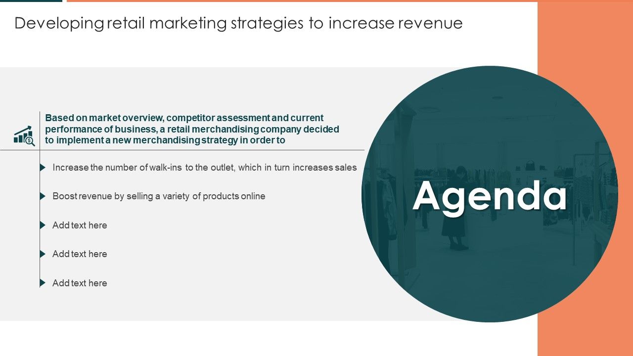 Agenda Developing Retail Marketing Strategies To Increase Revenue ... Agenda Developing Retail Marketing Strategies To Increase Revenue ...