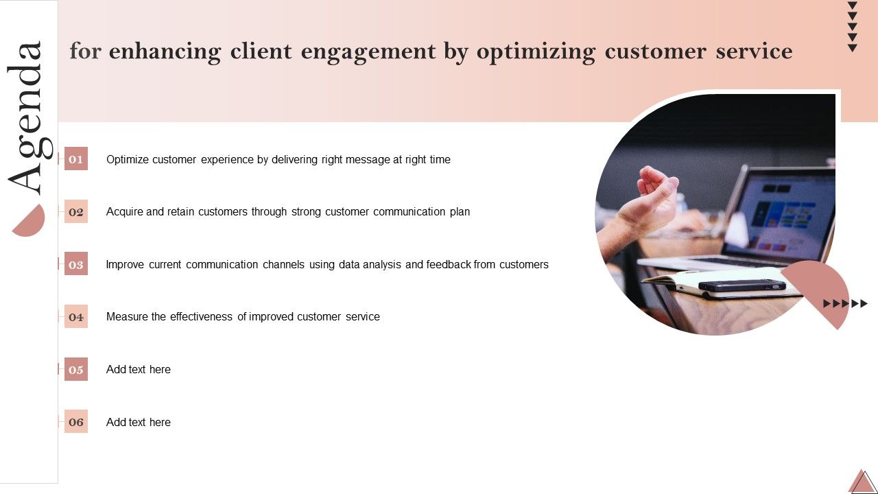 Agenda Enhancing Client Engagement By Optimizing Customer Service Pictures PDF