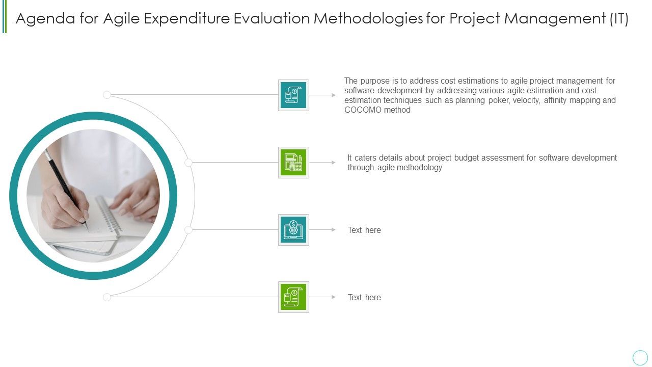 Agenda For Agile Expenditure Evaluation Methodologies For Project Management It Demonstration Pdf