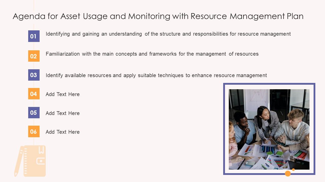 Agenda For Asset Usage And Monitoring With Resource Management Plan ...