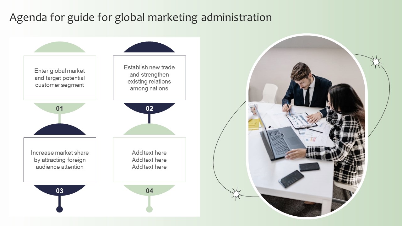 Agenda For Guide For Global Marketing Administration Ppt Infographic ...