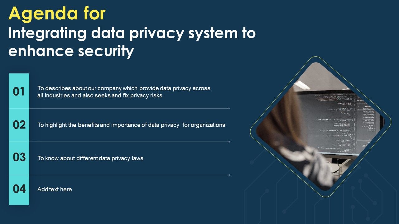 Agenda For Integrating Data Privacy System To Enhance Security Ppt Professional Layout PDF