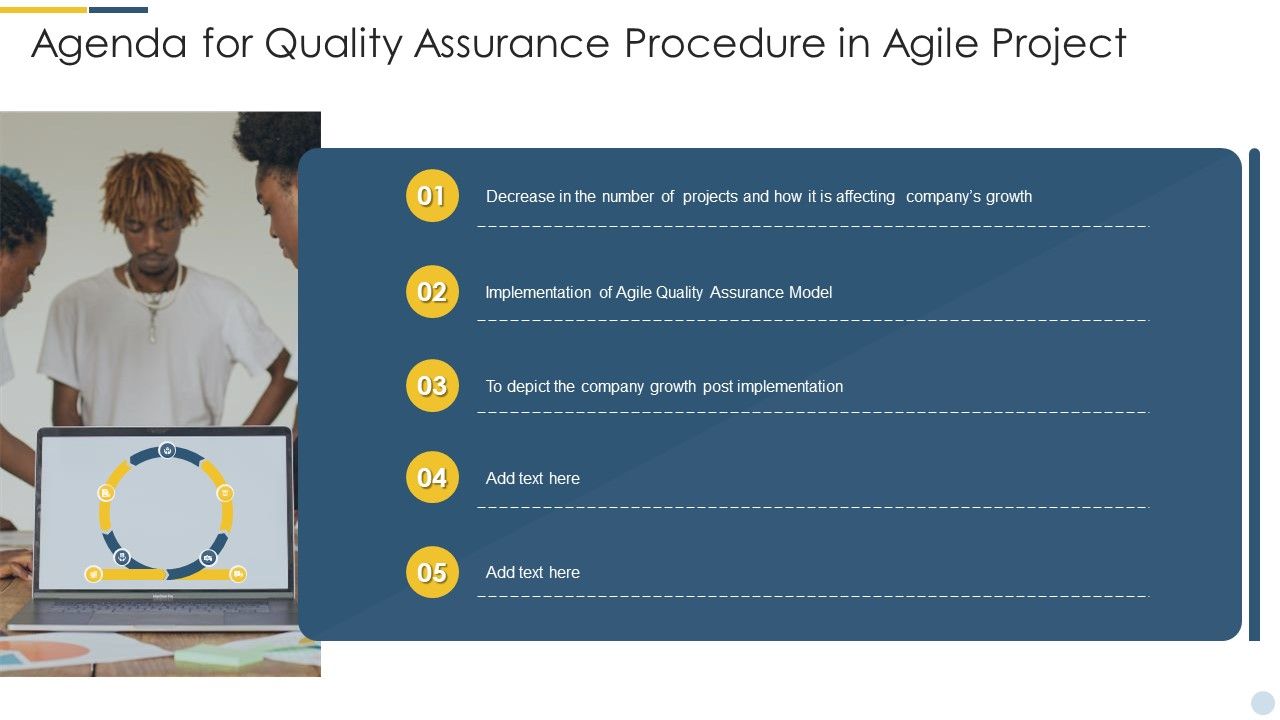 Agenda For Quality Assurance Procedure In Agile Project Sample Pdf
