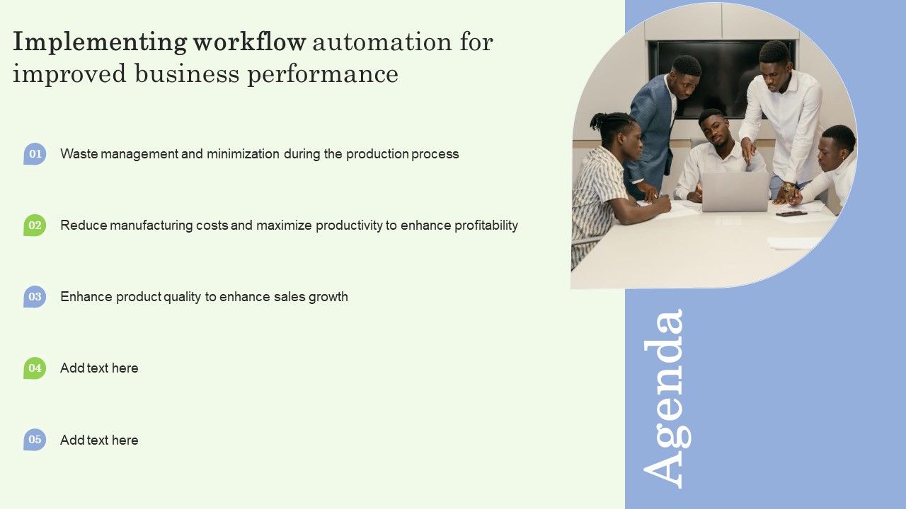 Agenda Implementing Workflow Automation For Improved Business Performance Topics PDF