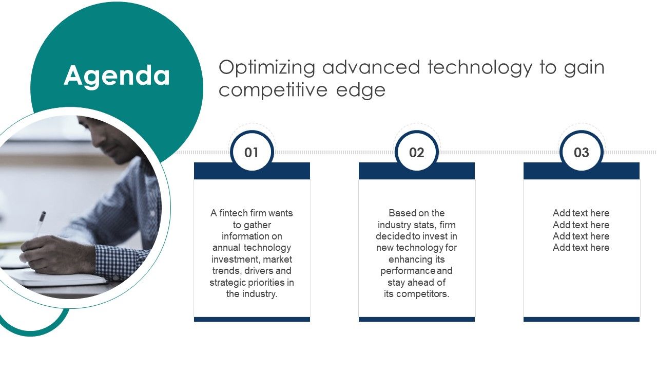 Agenda Optimizing Advanced Technology To Gain Competitive Edge Mockup PDF
