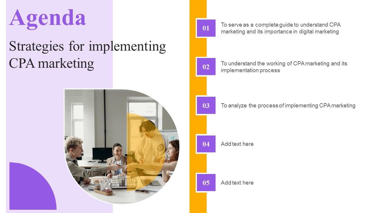 Agenda Strategies For Implementing CPA Marketing Pictures PDF Agenda Strategies For Implementing CPA Marketing Pictures PDF