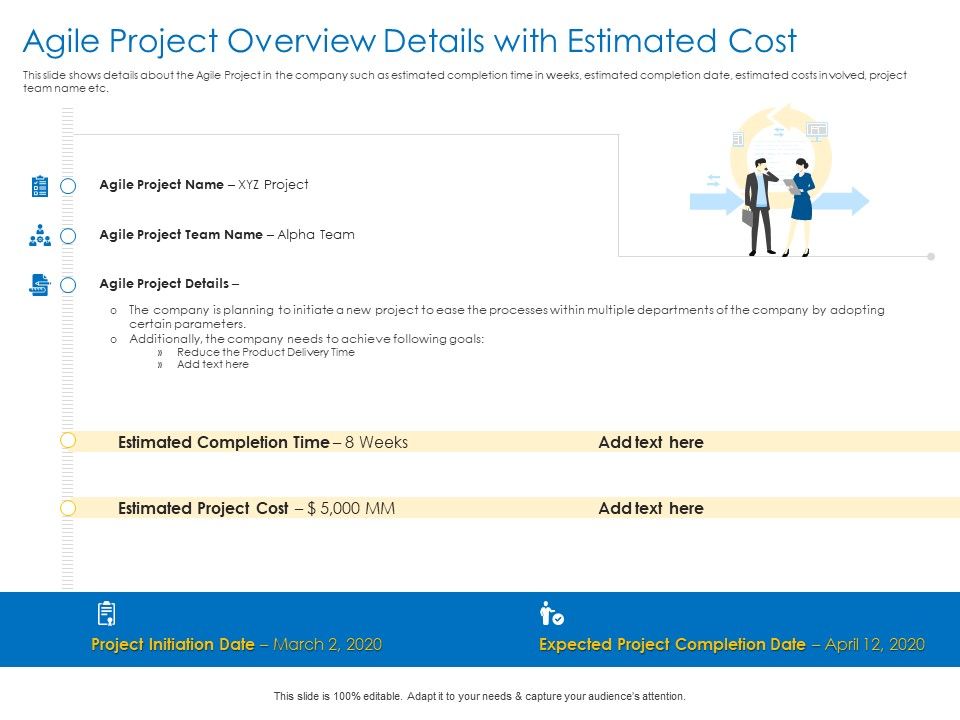 Agile Best Practices For Effective Team Agile Project Overview Details With Estimated Cost