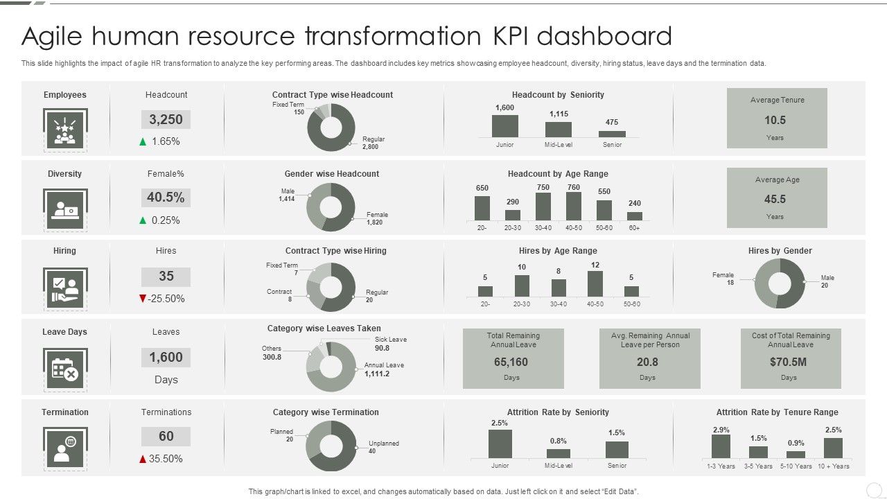Agile Human Resource Transformation Kpi Dashboard Microsoft Pdf 