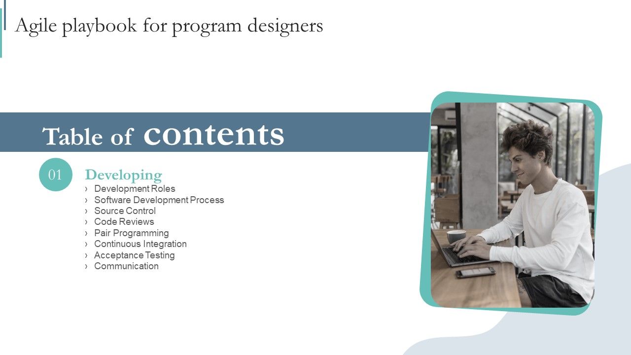 Agile Playbook For Program Designers For Table Of Contents Ppt Inspiration Layout Pdf Ppt Styles