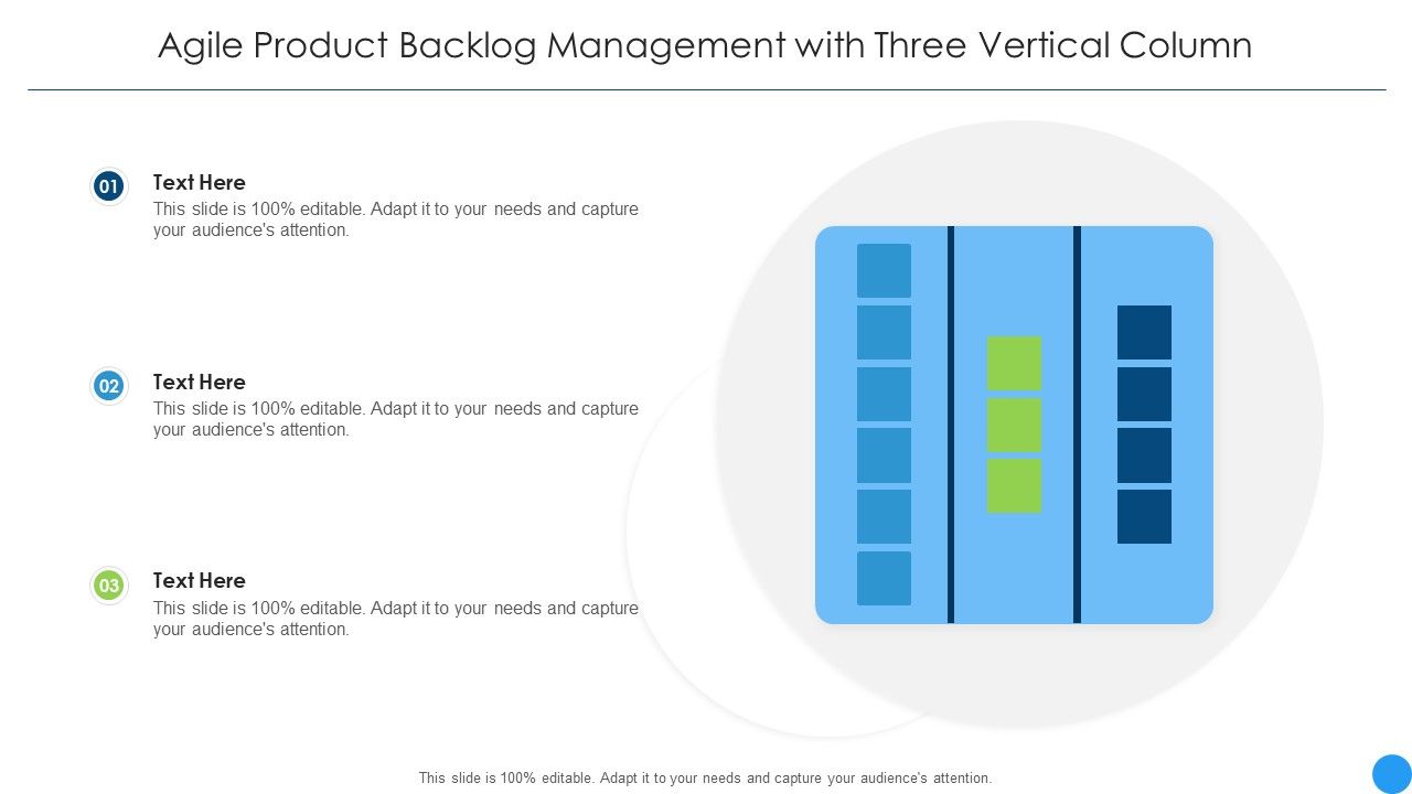 Agile Product Backlog Management With Three Vertical Column Themes PDF