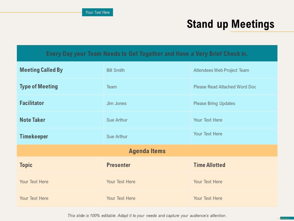 Agile Sprint Marketing Stand Up Meetings Ppt Pictures Show Pdf