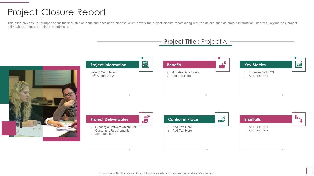 Approach Avoidance Conflict Project Closure Report Mockup Pdf