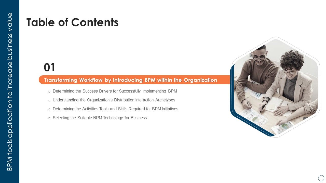Bpm Tools Application To Increase Business Value Table Of Contents Structure Pdf