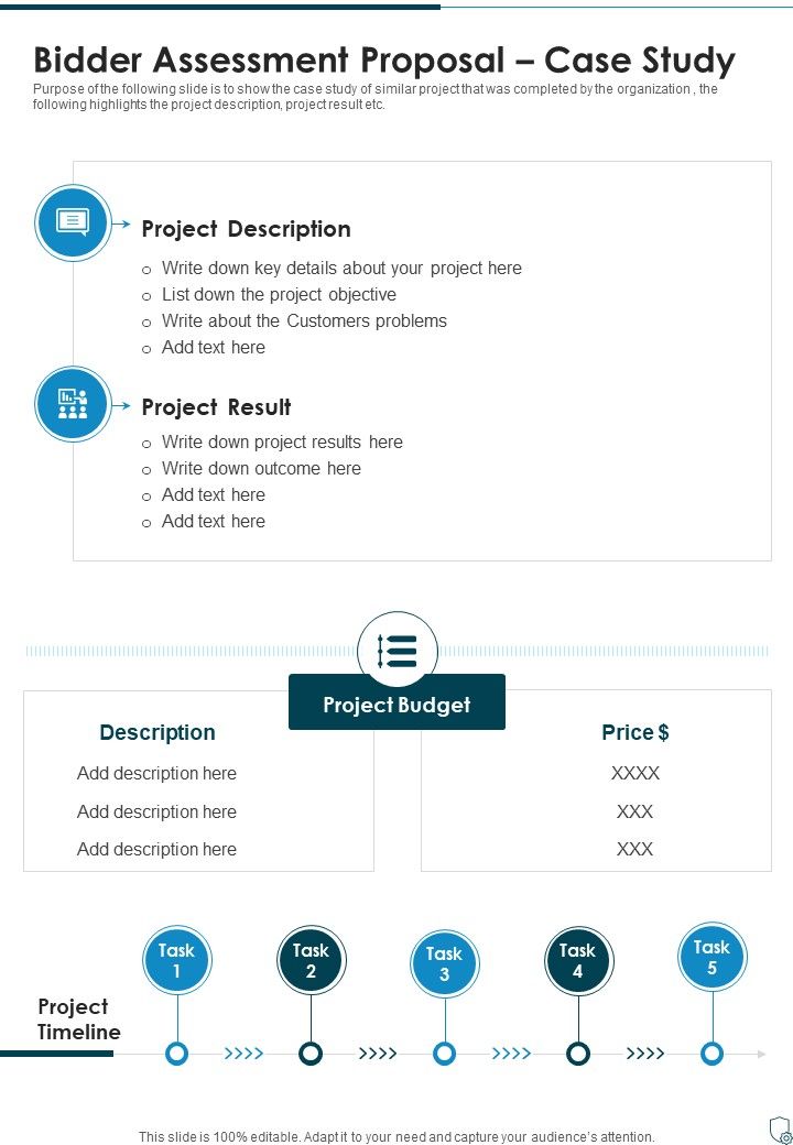 Bidder Assessment Proposal Case Study One Pager Sample Example Document