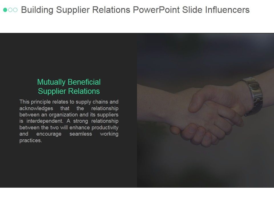 Building Supplier Relations Ppt PowerPoint Presentation Deck