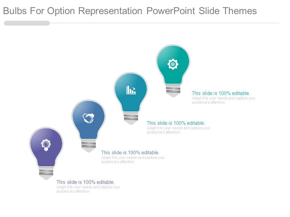 Bulbs For Option Representation Powerpoint Slide Themes