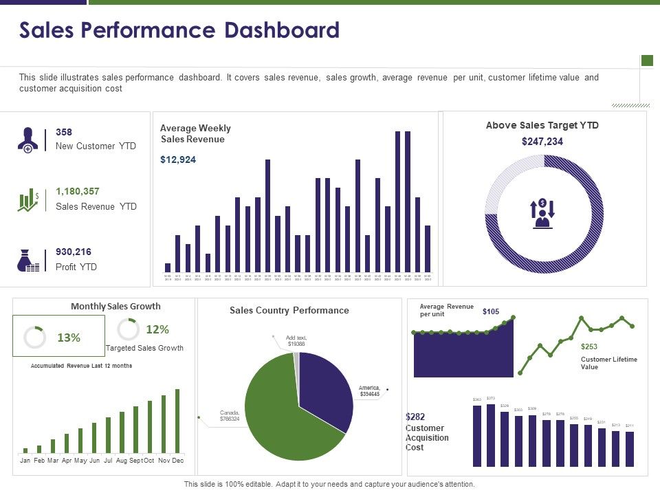 Business Intelligence Report Sales Performance Dashboard Ppt Infographic Template Examples Pdf