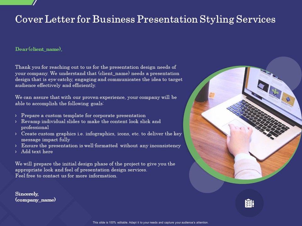 Business Proposal Cover Letter For Business Presentation Styling ...