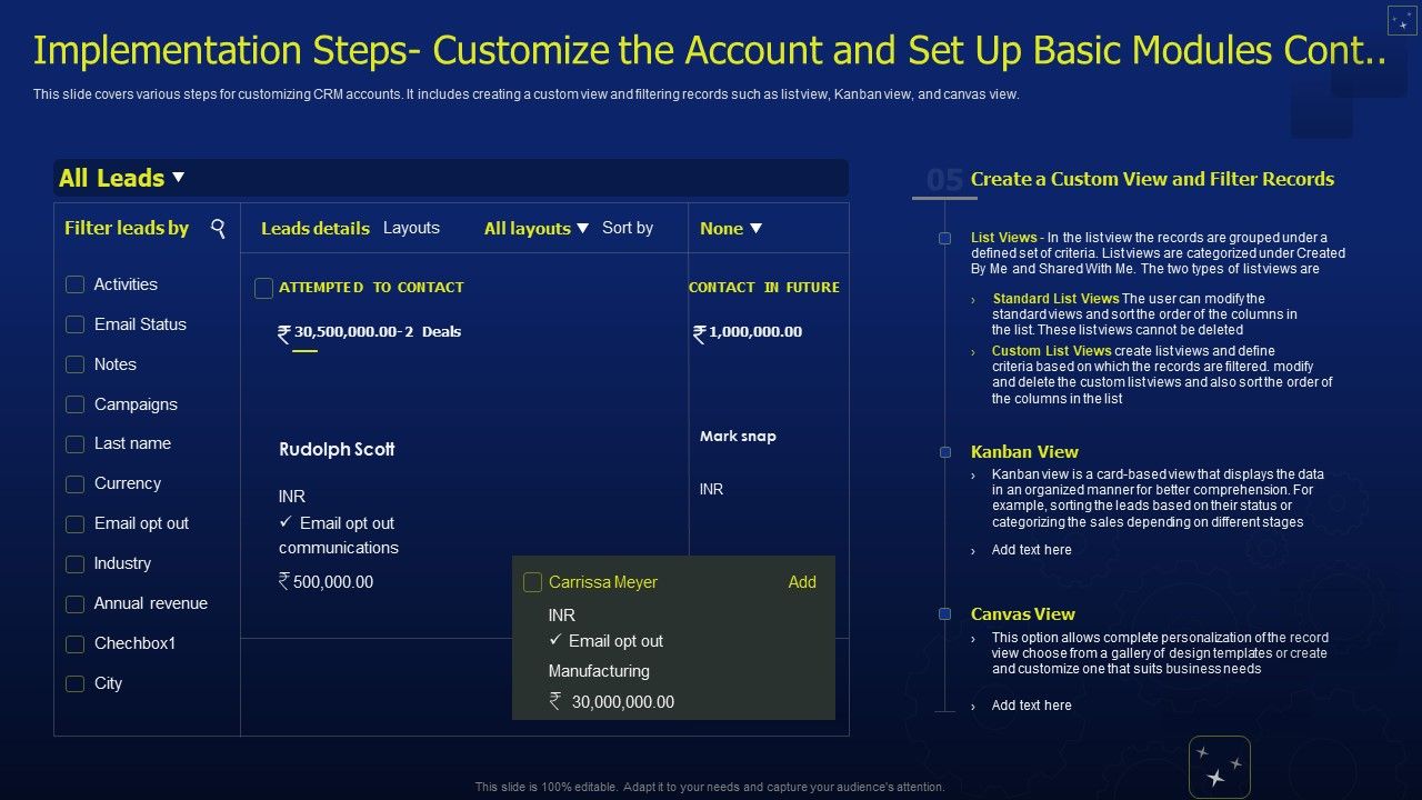 CRM Software Deployment Journey Implementation Steps Customize The Account Themes PDF