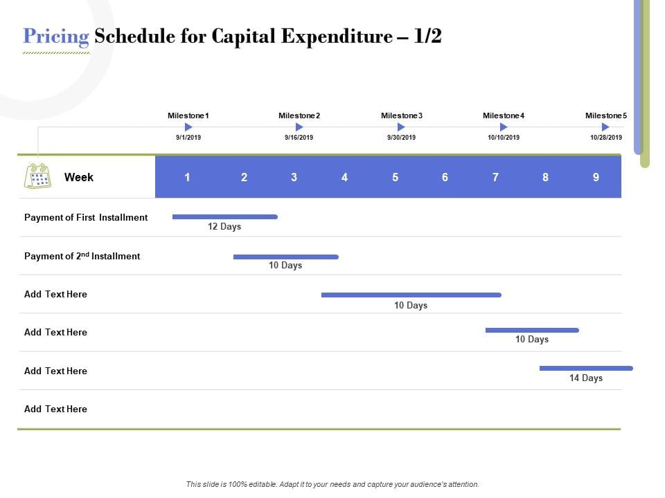 Capex Proposal Template Pricing Schedule For Capital Expenditure First ...