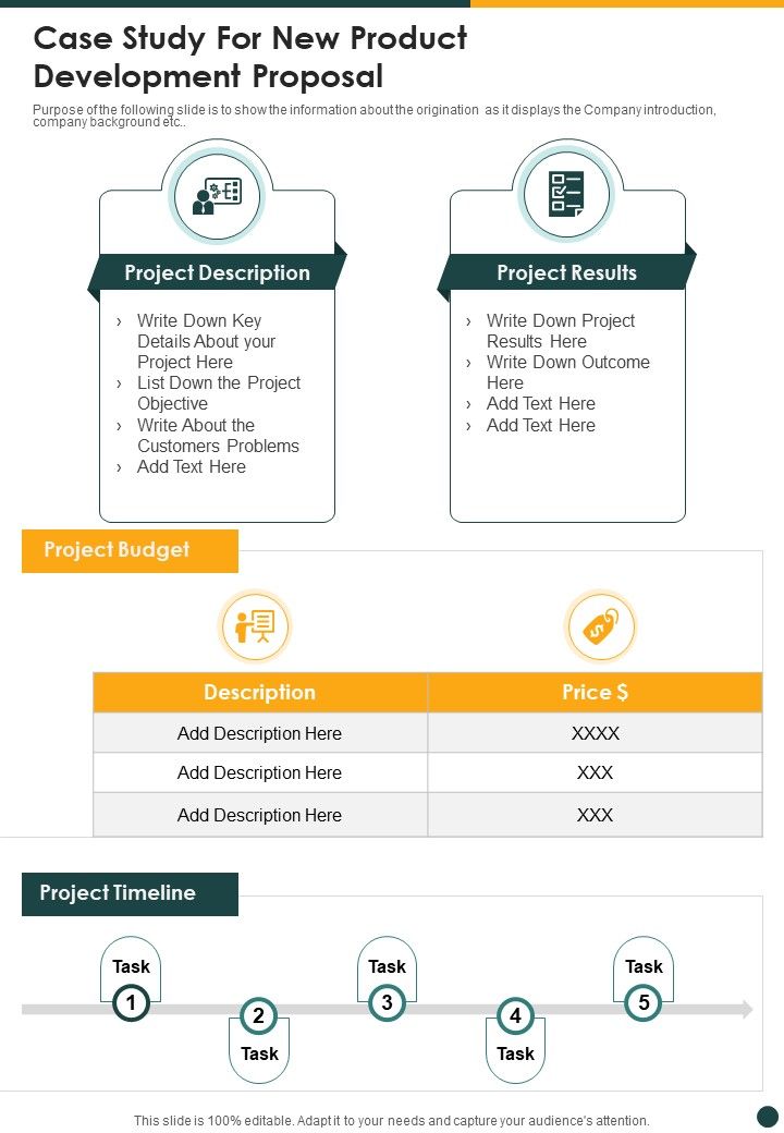 Case Study For New Product Development Proposal One Pager Sample Example Do