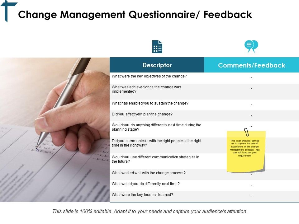 Change Management Questionnaire Feedback Ppt PowerPoint Presentation ... Change Management Questionnaire Feedback Ppt PowerPoint Presentation ...
