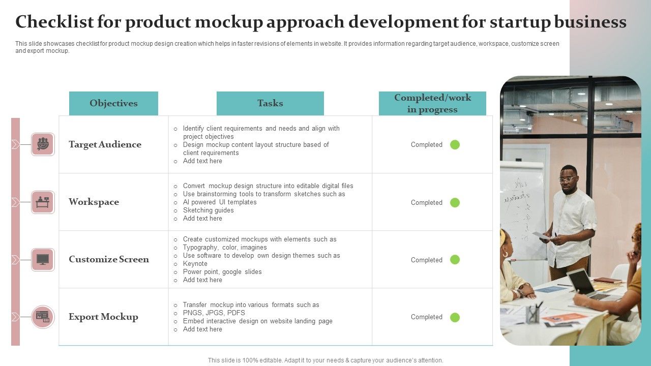 Checklist For Product Mockup Approach Development For Startup Business