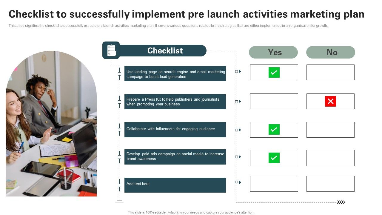Checklist To Successfully Implement Pre Launch Activities Marketing Plan Clipart PDF