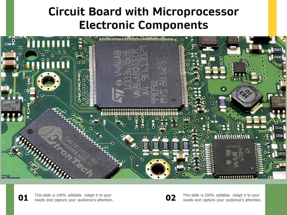 Circuit Board With Microprocessor Electronic Components Ppt PowerPoint Pres