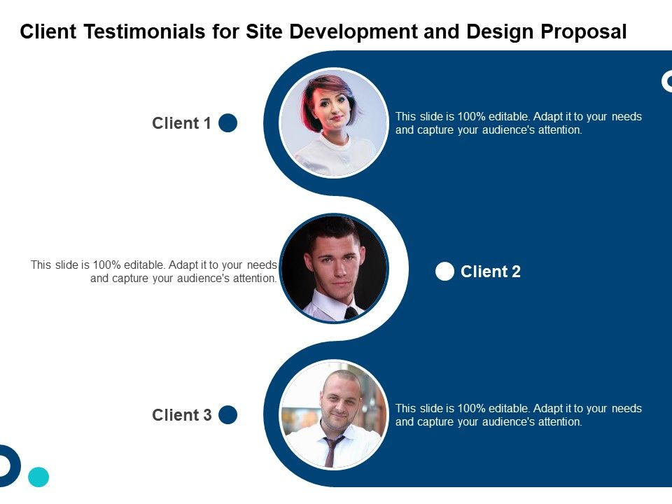 Client Testimonials For Site Development And Design Proposal Ppt ...