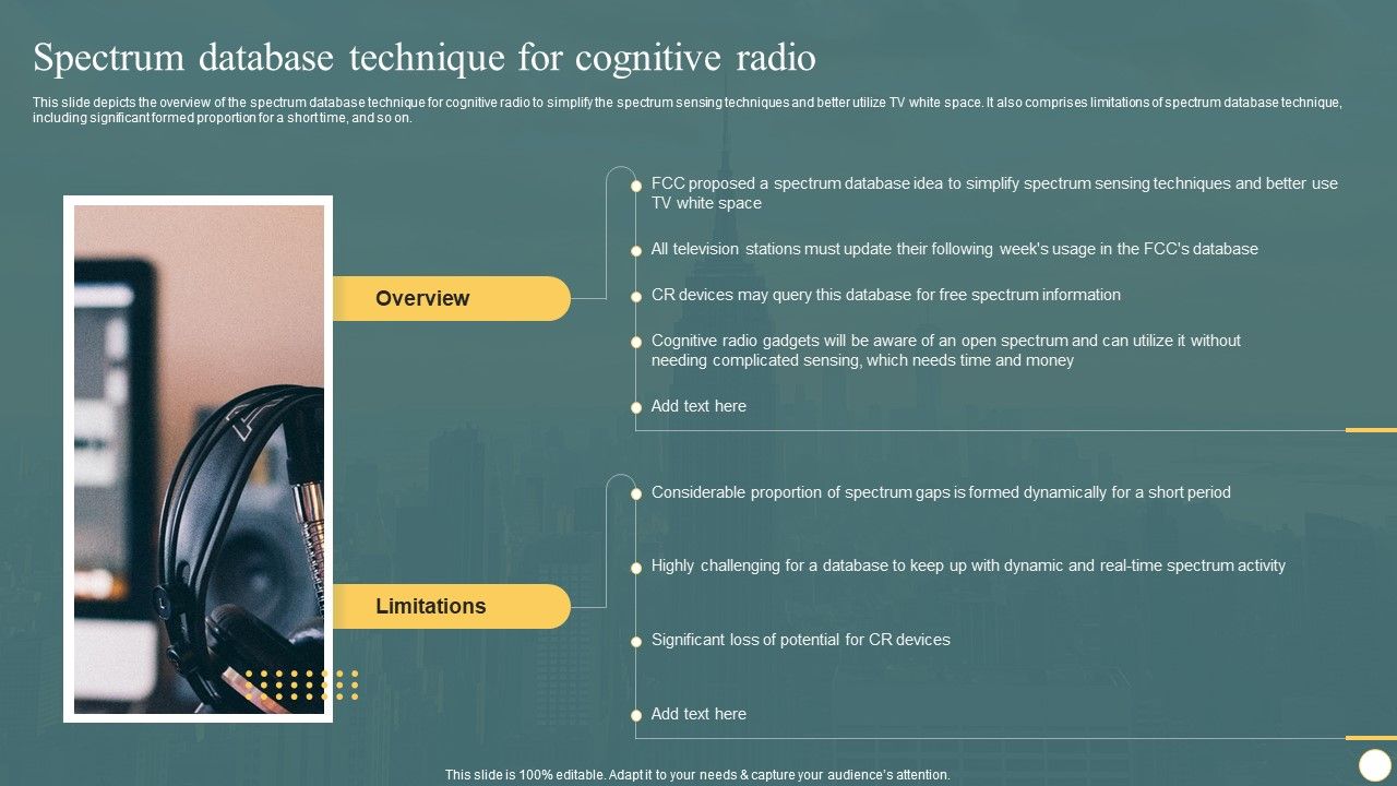 Cognitive Radio Network It Spectrum Database Technique For Cognitive Radio Slides Pdf