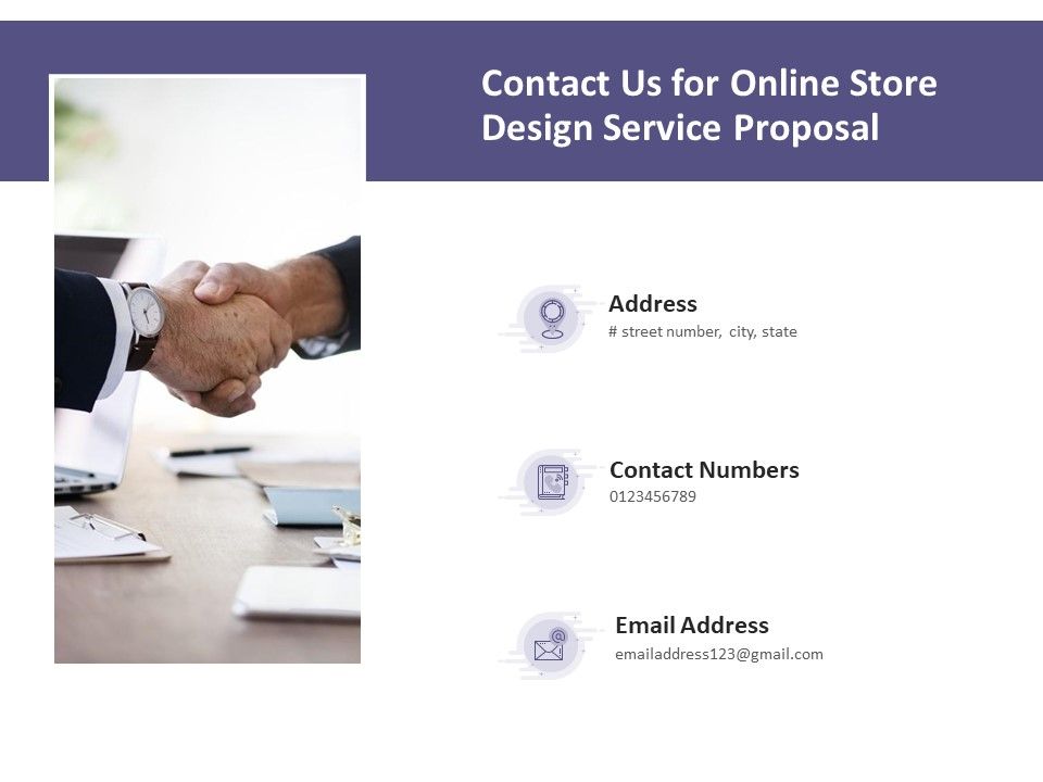 Contact Us For Online Store Design Service Proposal Ppt Powerpoint Presentation Slides Professional