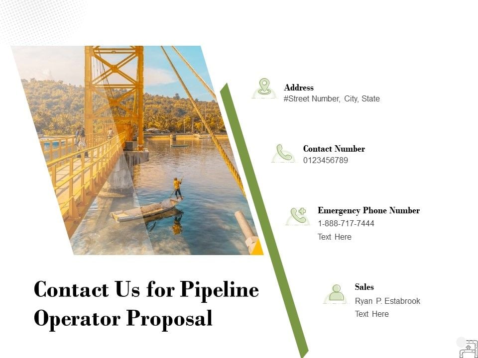 Contact Us For Pipeline Operator Proposal Ppt PowerPoint Presentation Examples