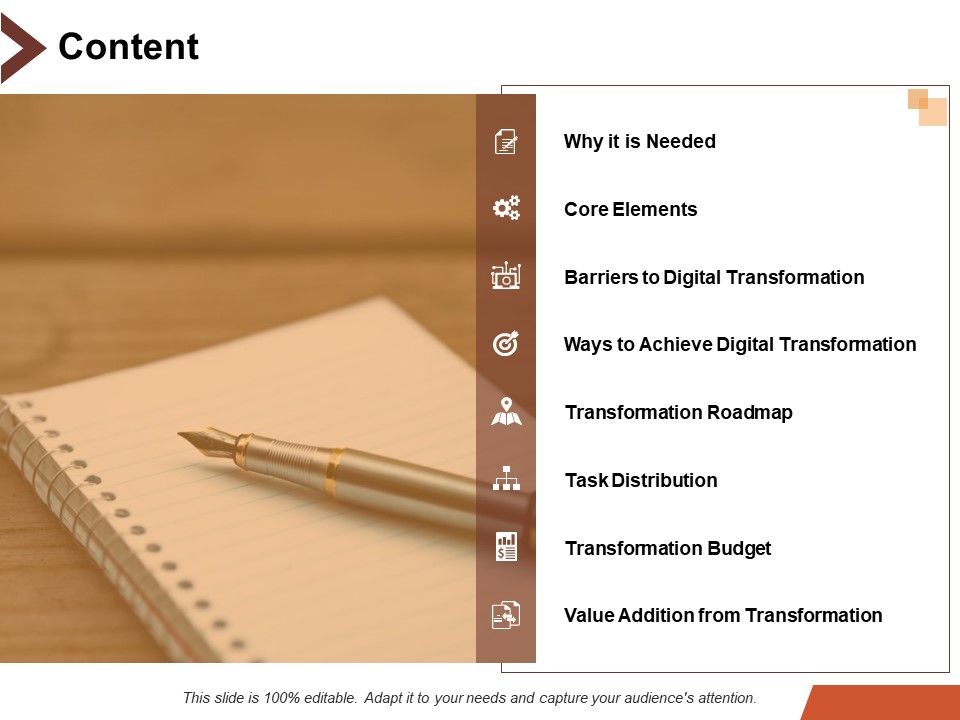 Content Value Addition From Transformation Ppt Powerpoint Presentation Outline Slide