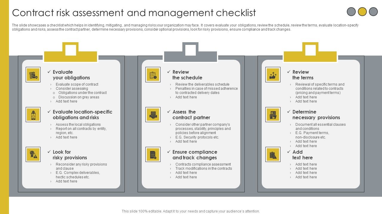 Contract Risk Assessment And Management Checklist Ideas PDF Contract Risk Assessment And Management Checklist Ideas PDF