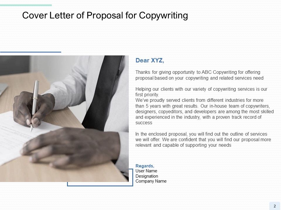 Copywriting Service Proposal Ppt PowerPoint Presentation Complete Deck With Slides