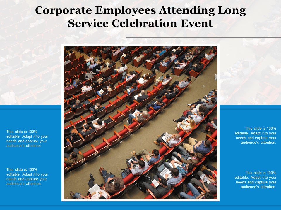 Corporate Employees Attending Long Service Celebration Event Ppt ...