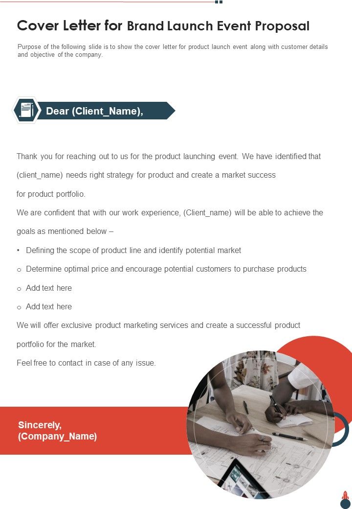 Cover Letter For Brand Launch Event Proposal One Pager Sample Example Document