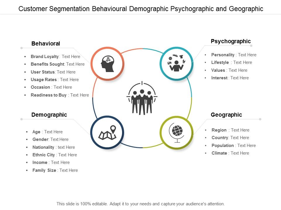 Customer Segmentation Behavioural Demographic Psychographic And Geographic Ppt Powerpoint