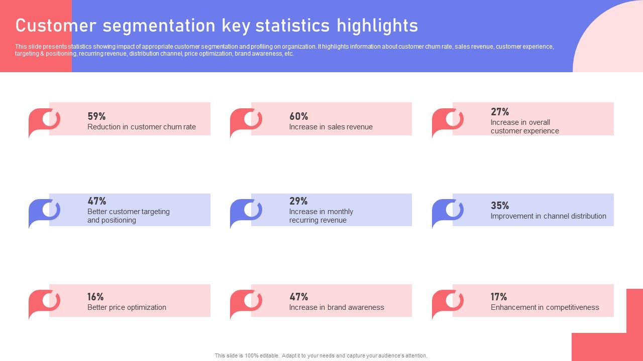 Customer Segmentation Key Statistics Highlights Ppt Powerpoint