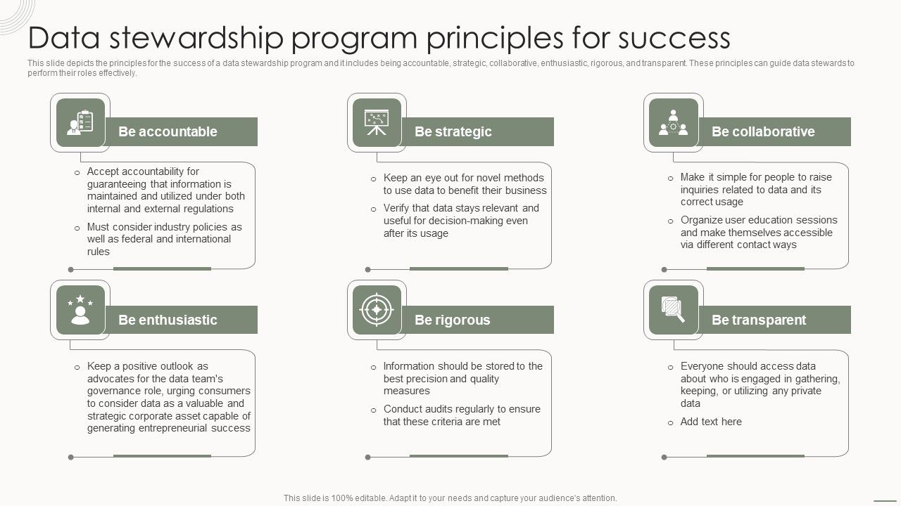 Data Governance IT Data Stewardship Program Principles For Success Ideas PDF